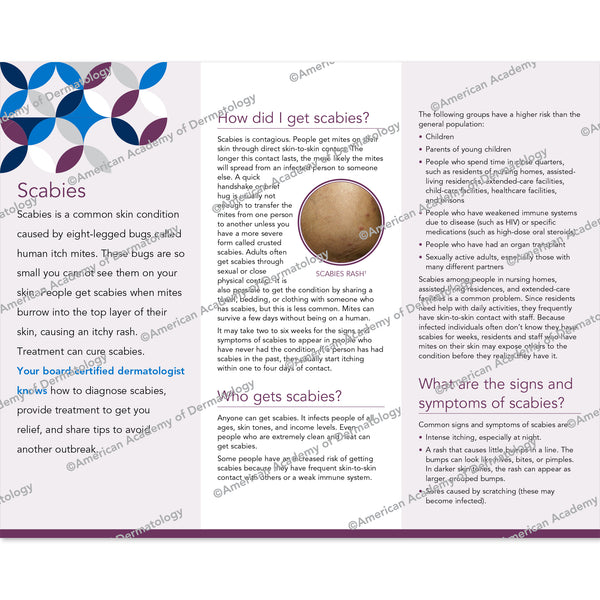 Scabies Pamphlet - AAD Shop