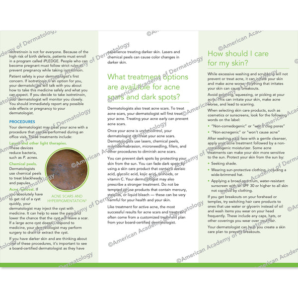 Acne Pamphlet - AAD Shop