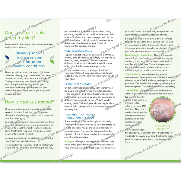 Psoriasis & Psoriatic Arthritis Pamphlet - AAD Shop